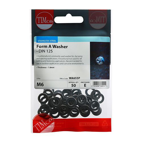 M6 Stainless Steel Form A Washers (Pack of 50) | Kellaway Building Supplies